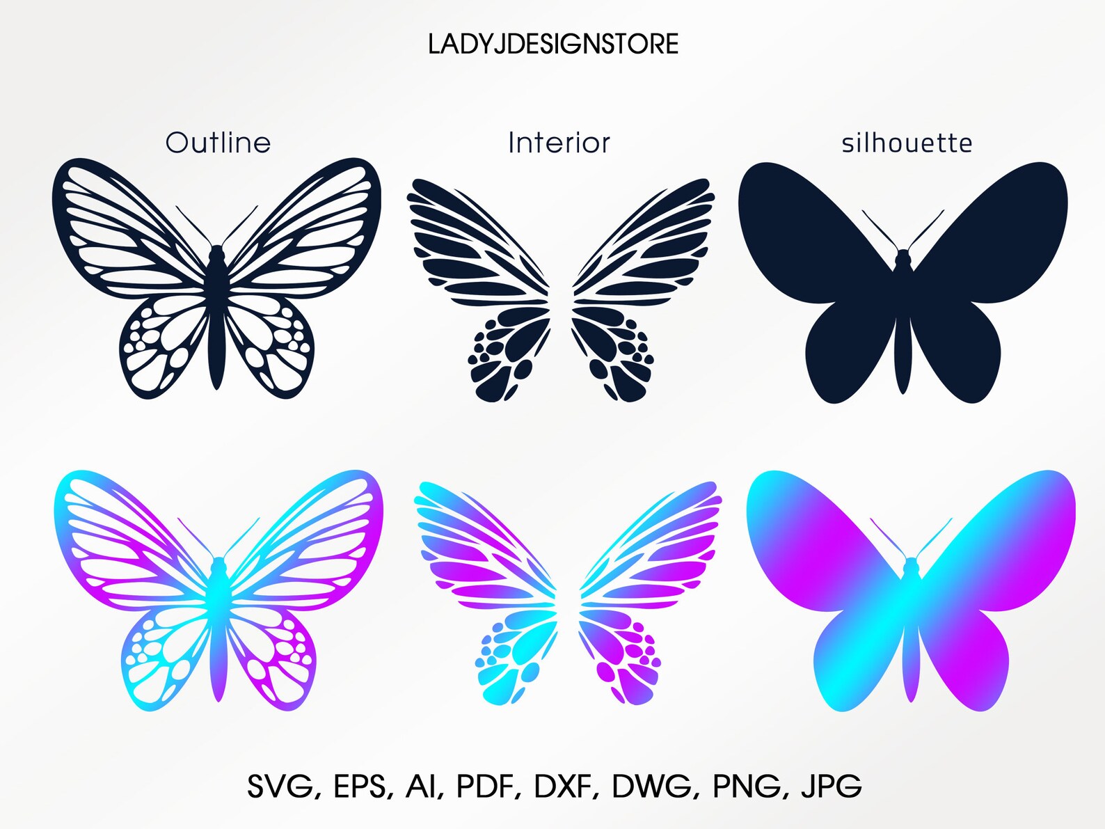Butterfly-2 SVG Layered Butterfly Svg Circut Silhouette | Etsy