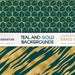 Teal and Gold Animal Digital Paper, Seamless Animal Print, Safari ...