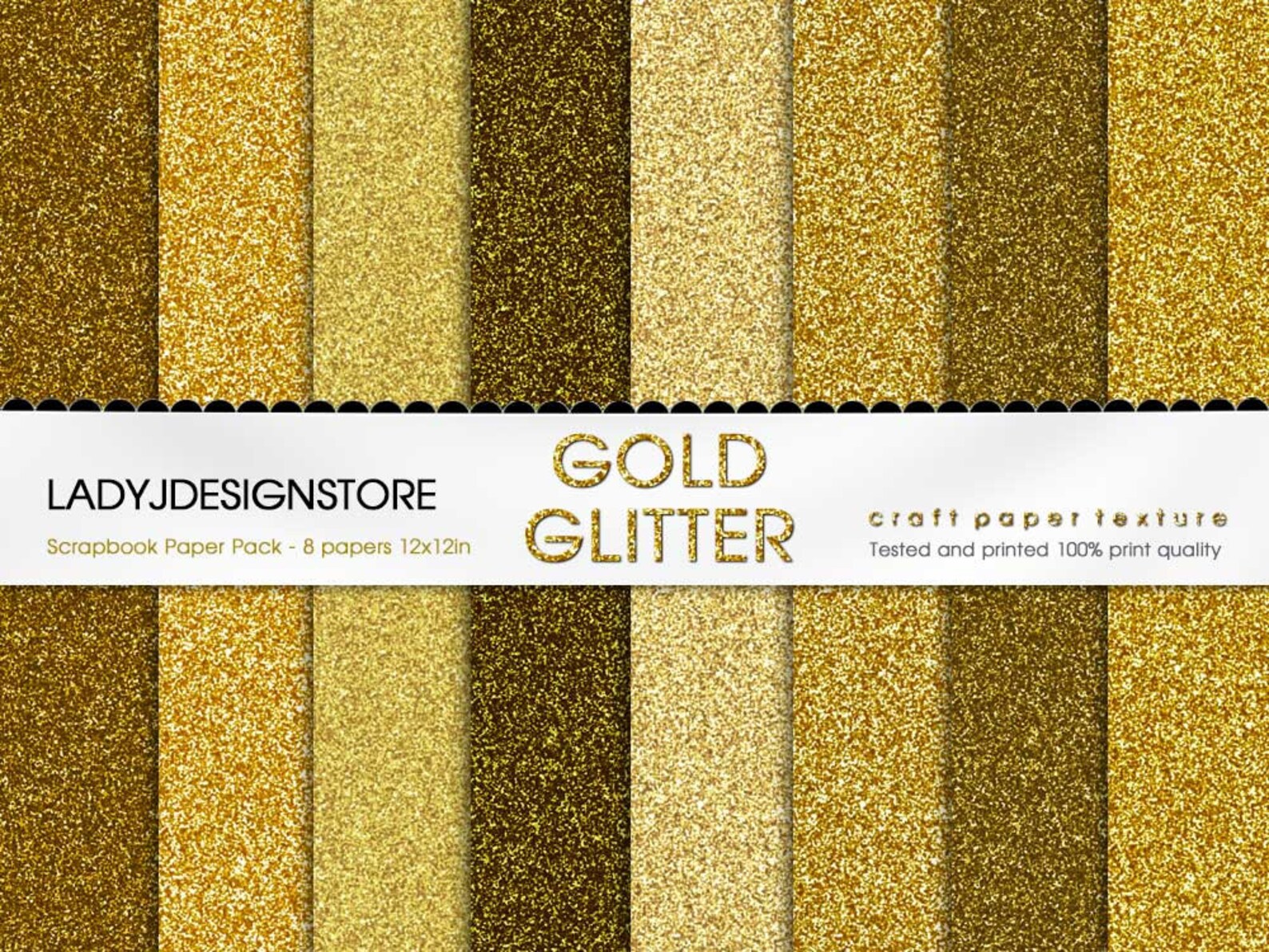 Gold Glitter Digital Papers 8 Glitter Textures Paper Pack - Etsy
