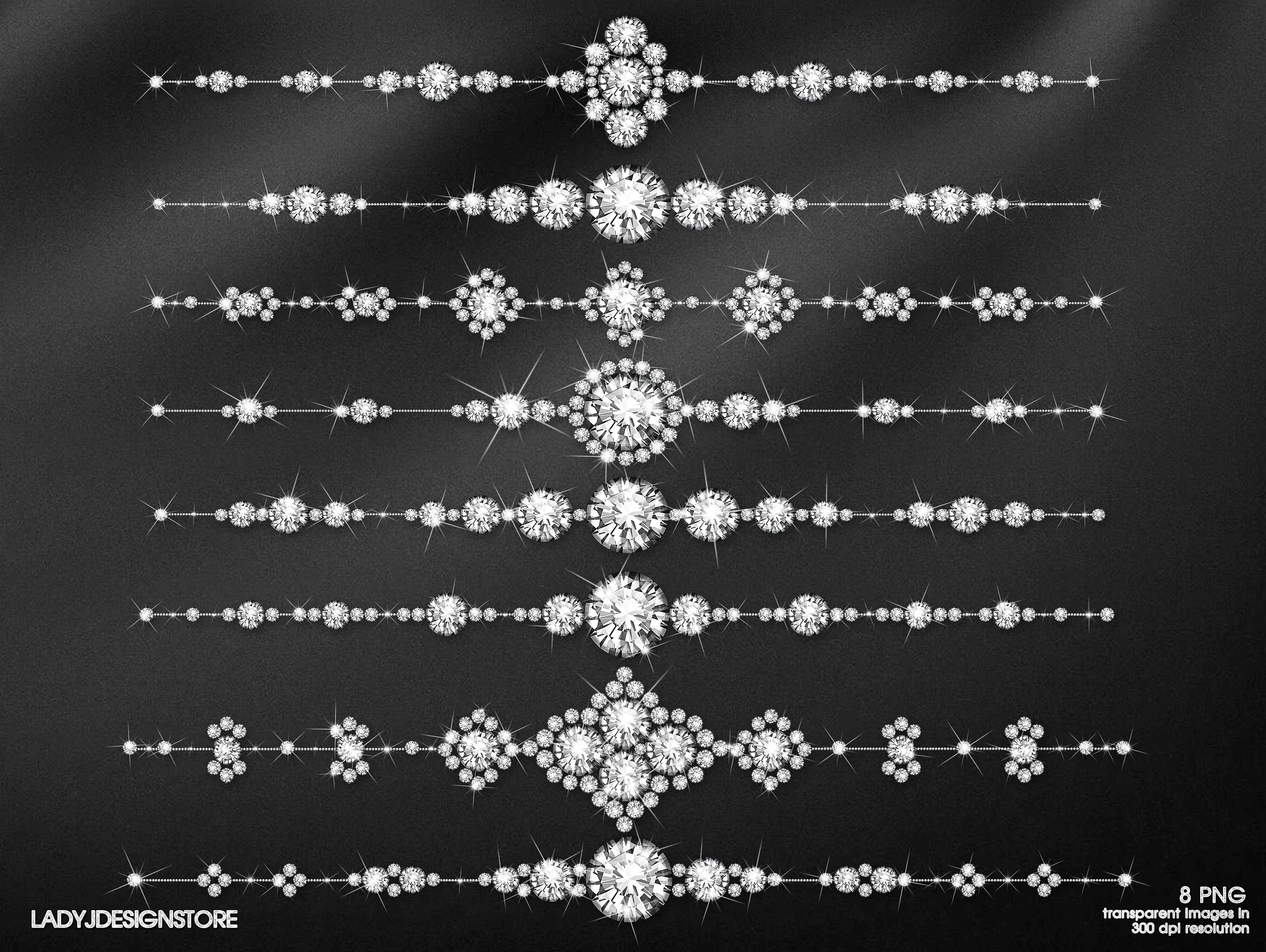 Diamond Dividers Diamond String Text Dividers Wedding PNG | Etsy