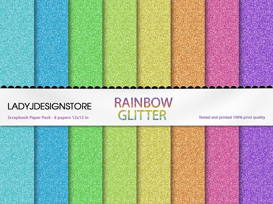 Rainbow Glitter Digital Paper 8 Glitter Textures,digital Paper ...