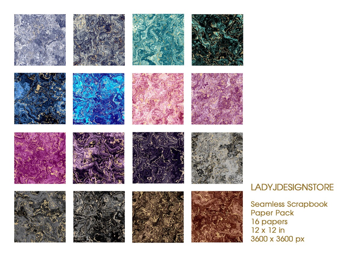 Colorful Marble Digital Seamless Paper Digital Marble Gold | Etsy