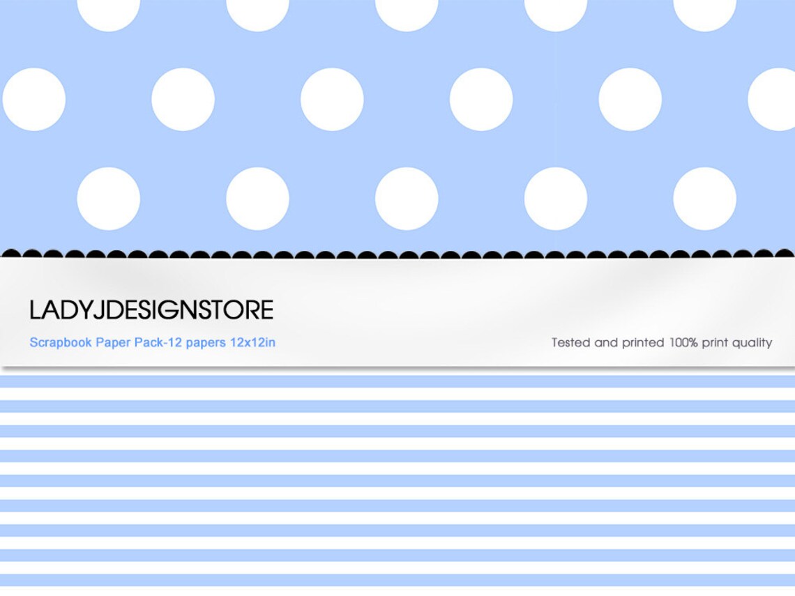 Digital Scrapbook Paper Pack Baby Blue Pastel Dots Stars - Etsy UK
