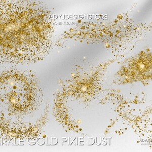 Gold Pixie Dust Overlays Clipart, Gold Glitter Dust Overlay, Stardust ...