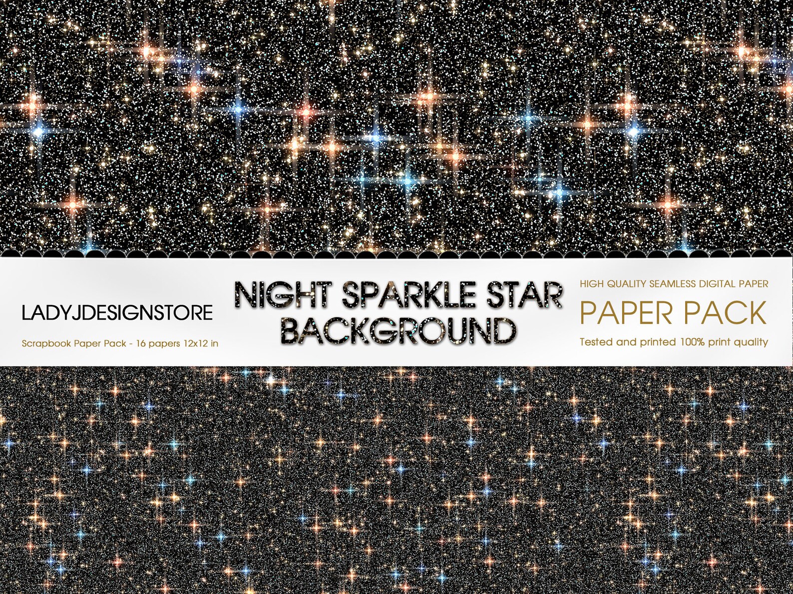 Night Sparkly Sky Stars Background Sky Digital Paper - Etsy