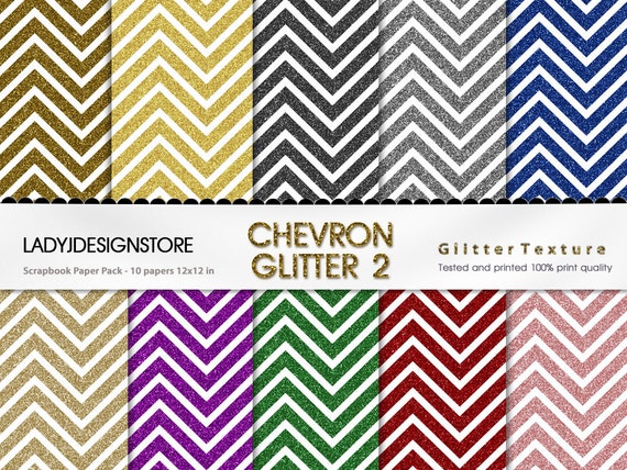 CHEVRON GLITTER Digital Papers - 10 Glitter Textures, Paper Pack ...