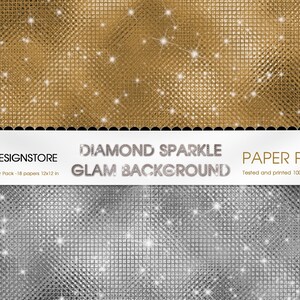Diamond Digital Paper, Seamless Glam Diamond Sequin Textures With ...