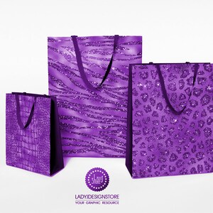 Purple Glam Digital Paper Seamless Tiger Cheetah Zebra - Etsy