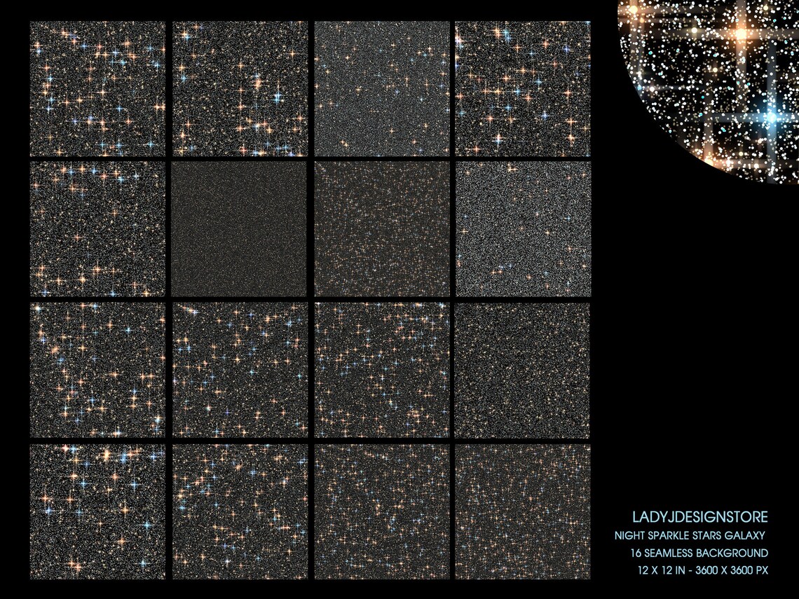 Night Sparkly Sky Stars Background Sky Digital Paper - Etsy