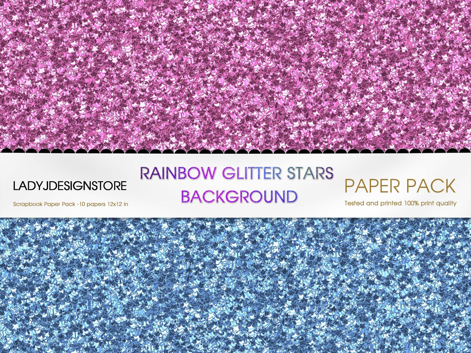 Rainbow Glitter Stars Background Rainbow Glitter Paper - Etsy