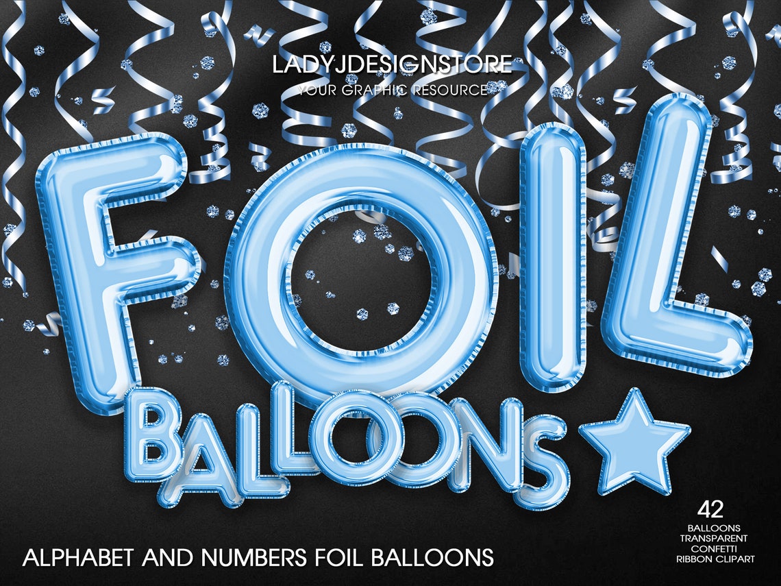 Sky Blue Foil Balloon Alphabet Clip Art PNG Transparent Light - Etsy