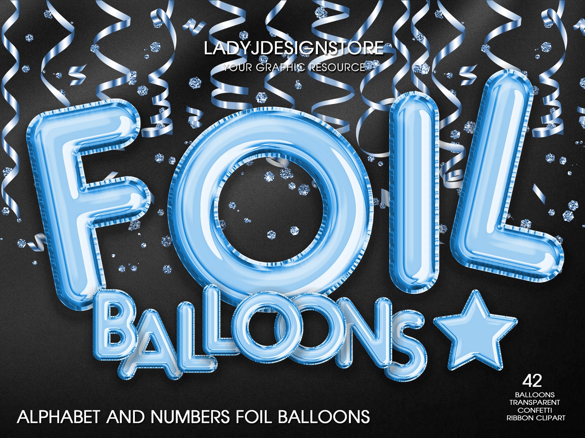 Sky Blue Foil Balloon Alphabet Clip Art PNG Transparent Light - Etsy