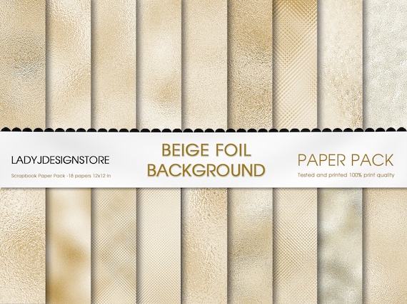 Beige foil digital paper, seamless soft gold foil textures, shimmer ...