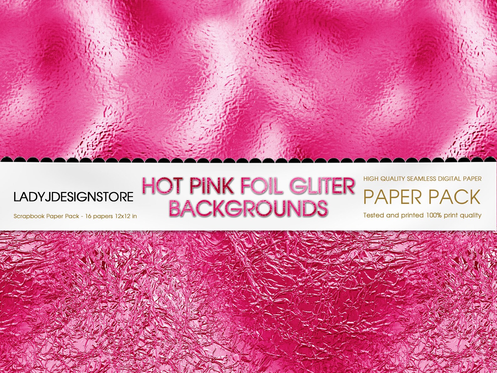 Hot Pink Foil Glitter Seamless Digital Paper Neon Pink - Etsy