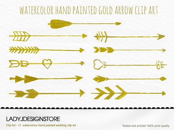 Watercolor Gold ClipArt - Hand Drawn Gold Metallic Glitter Watercolor ...