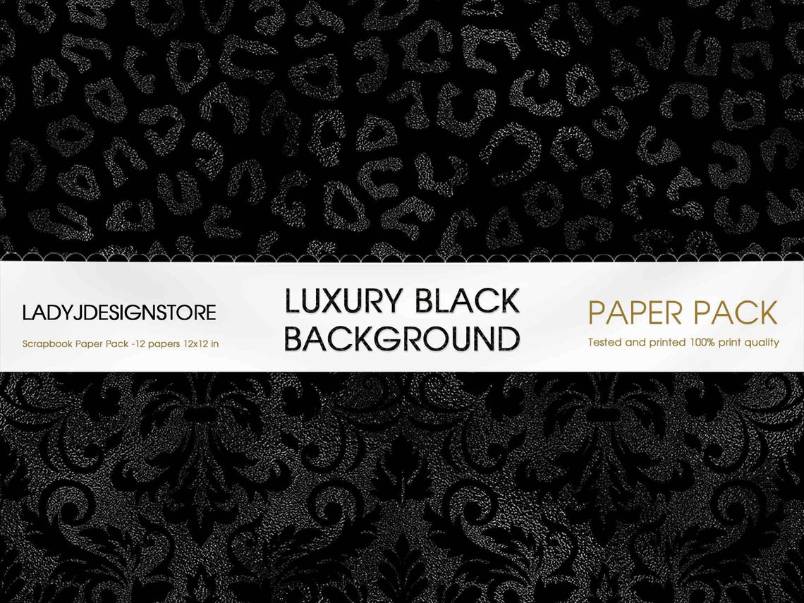 Luxury Black Background Black Digital Foil Paper Black - Etsy