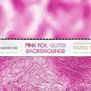 Pink Foil Glitter Seamless Digital Paper, Pink Digital Paper ...