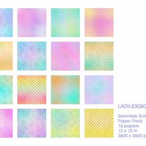 Iridescent Mermaid Sparkling Scales Digital Paper Seamless Mermaid Tail ...