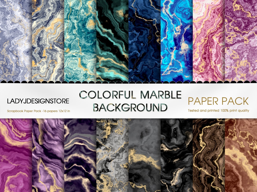 Colorful Marble Digital Seamless Paper, Digital Marble, Gold Marble ...