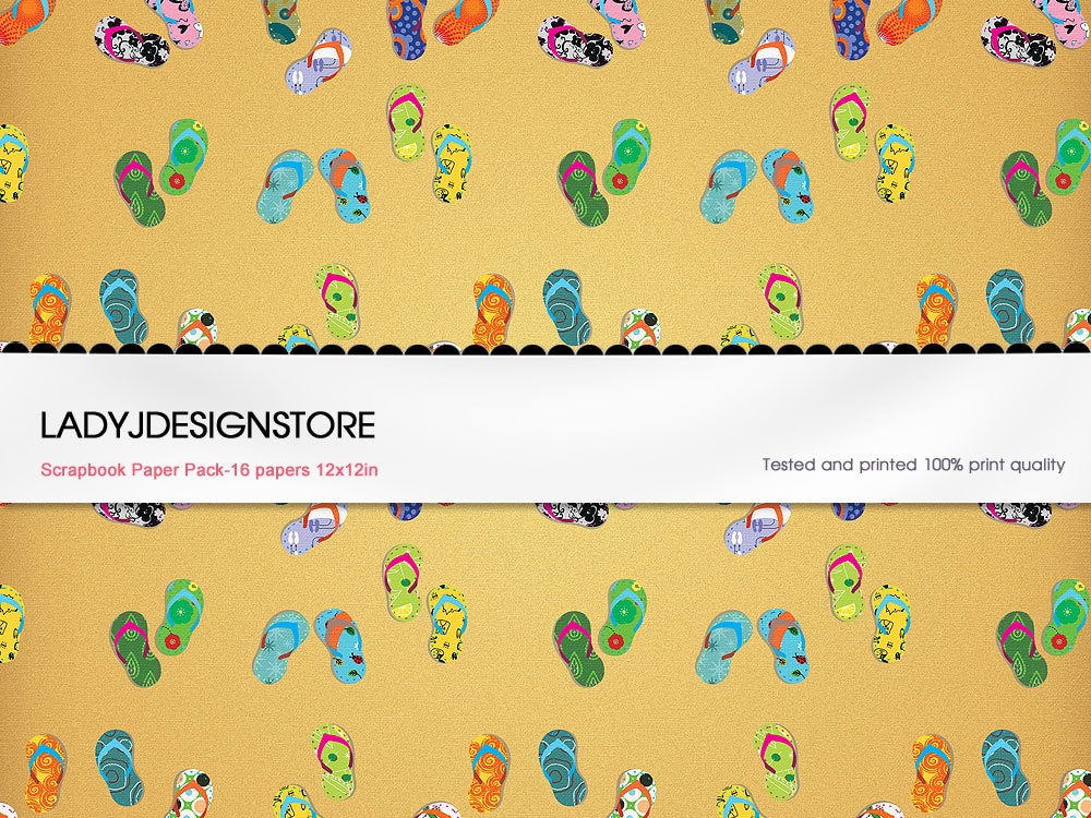 Beach Send Filp Flop Digital Paper Sea Digital Paper Beach - Etsy UK