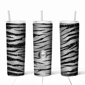 Black and Silver Glam Digital Paper, Seamless Tiger Cheetah Zebra ...