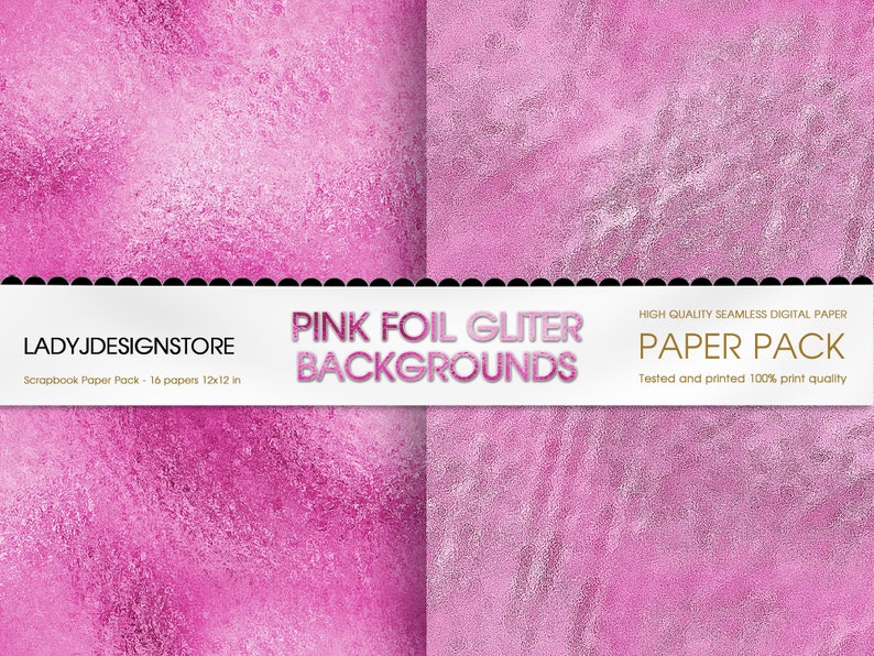 Pink Foil Glitter Seamless Digital Paper Pink Digital Paper | Etsy