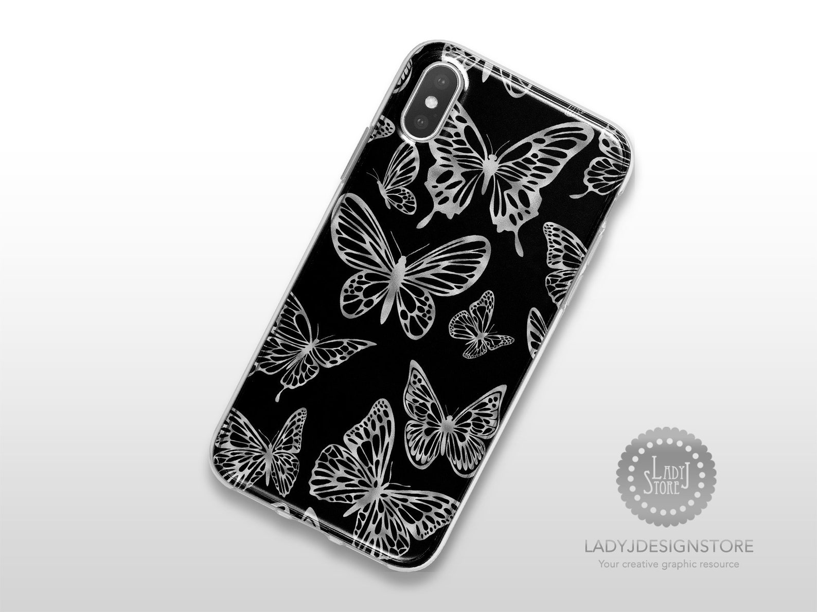 Silver Foil Butterfly Clipart 18 Silver Glitter Butterfly - Etsy
