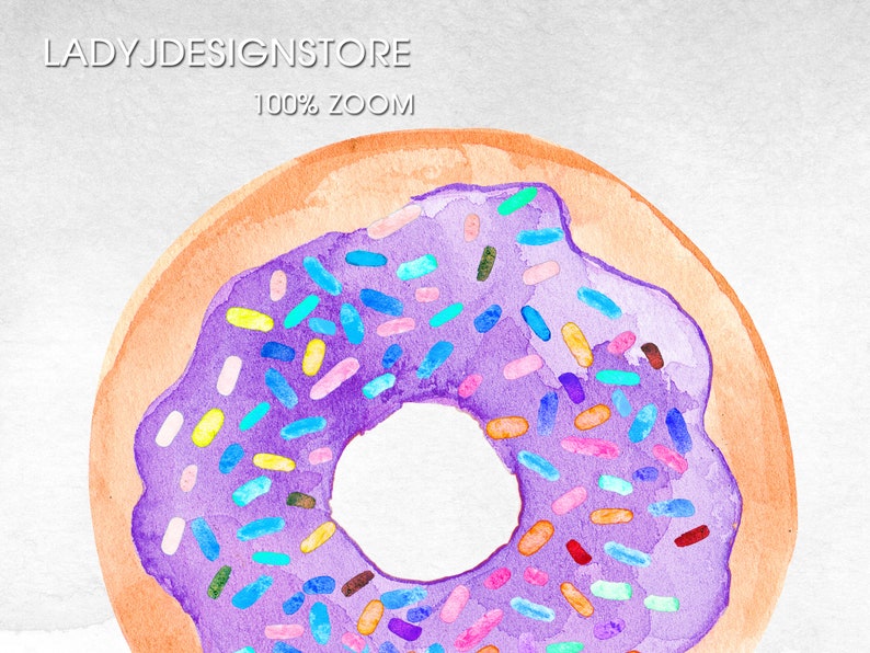 Watercolor Donuts Clipart Sprinkle Pink Blue Violet Mint - Etsy
