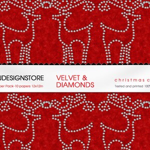 Velvet Christmas Texture Digital Papers Width Diamonds Seamless 12x12 ...
