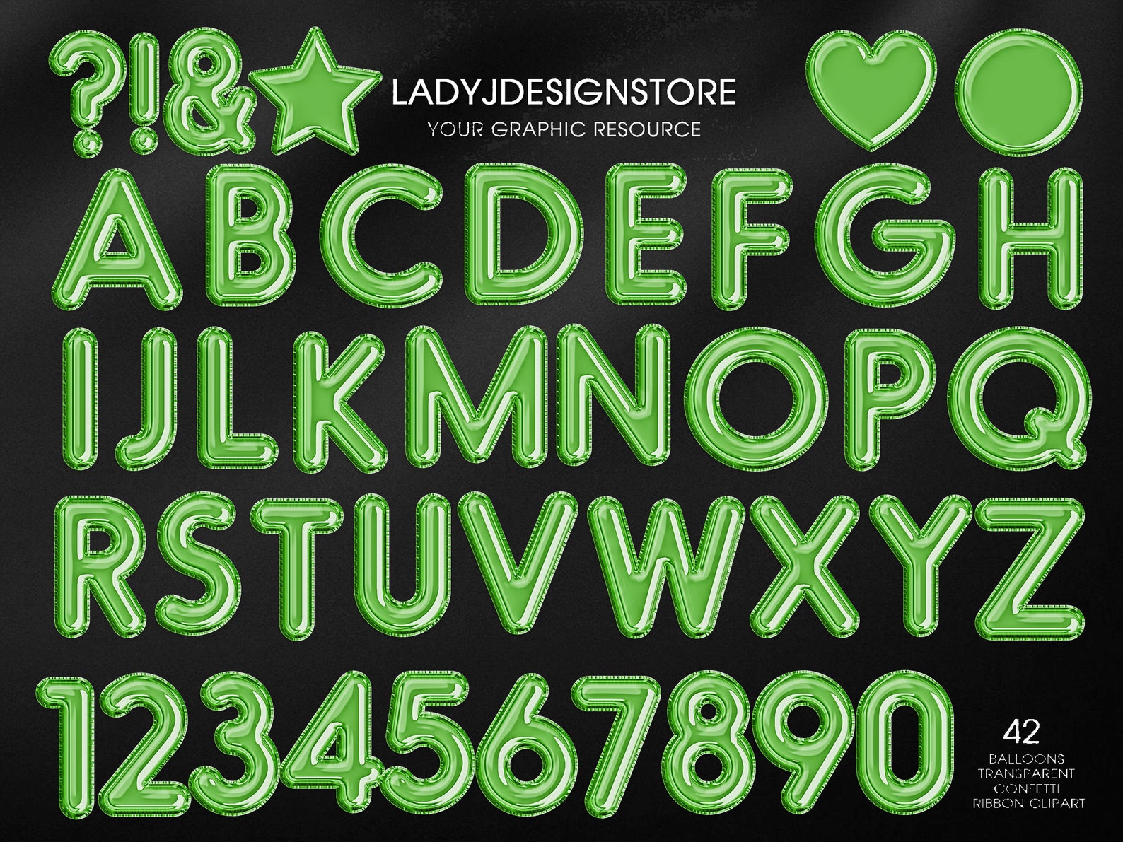 Green Foil Balloon Alphabet Clip Art PNG Transparent Gold - Etsy