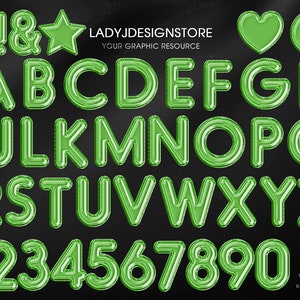 Green Foil Balloon Alphabet Clip Art PNG Transparent Gold Ribbons for ...