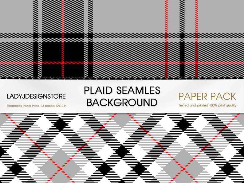 Plaid Digital Paper Lumberjack Tartan Checkers Log Cabin Red - Etsy