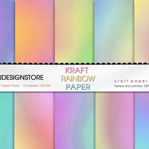 RAINBOW KRAFT PAPER Digital Background Bright Colors Kraft Paper ...