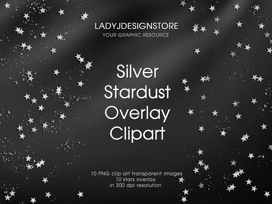 Seamless Silver Stardust Overlays, Starry Night Gold Star Patterns in ...