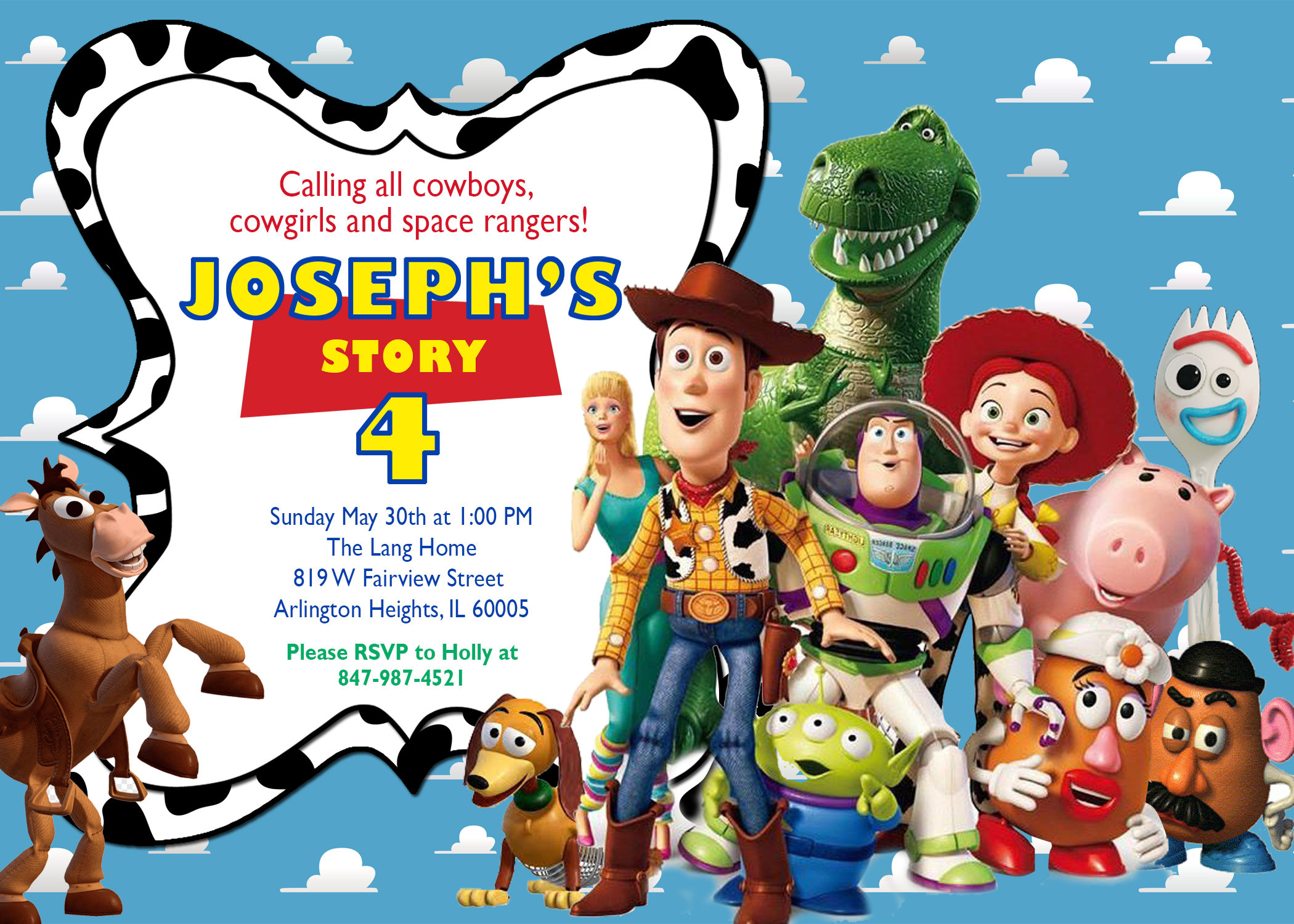 Toy Story 4 - Invitación a una fiesta de cumpleaños imprimible - Etsy ...