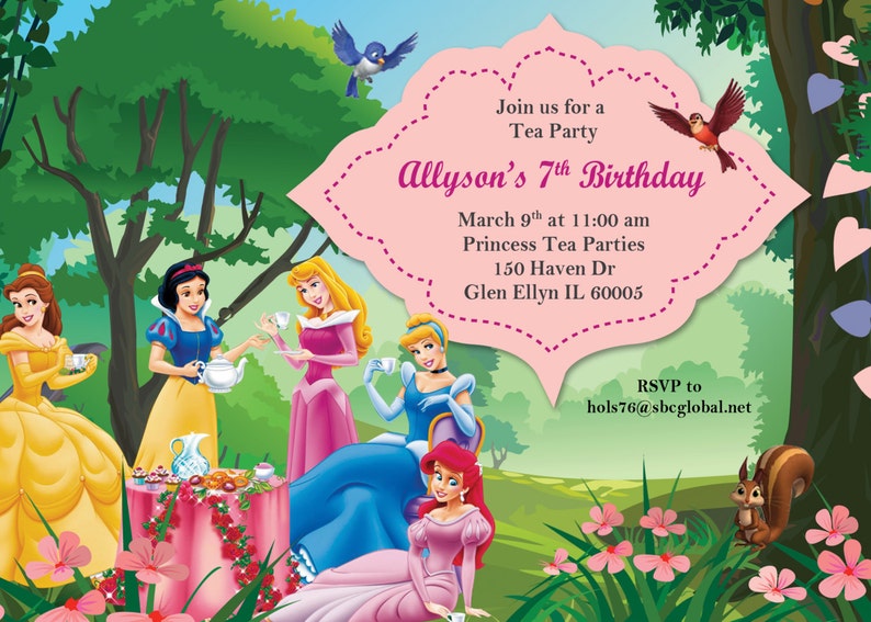 Printable Princess Tea Party Birthday Invite - Etsy