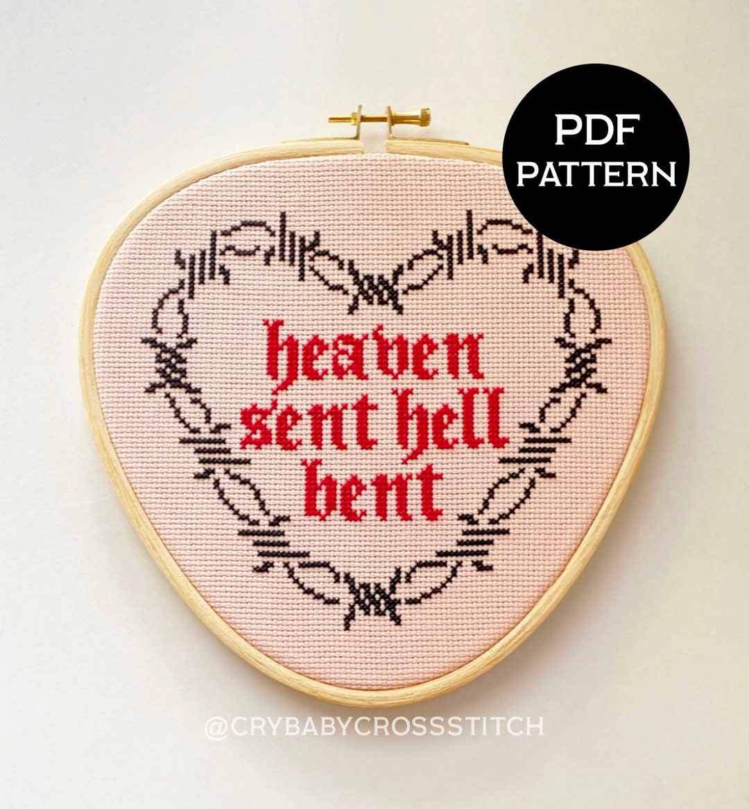 Heaven Sent Hell Bent Cross Stitch Pdf/pattern - Etsy