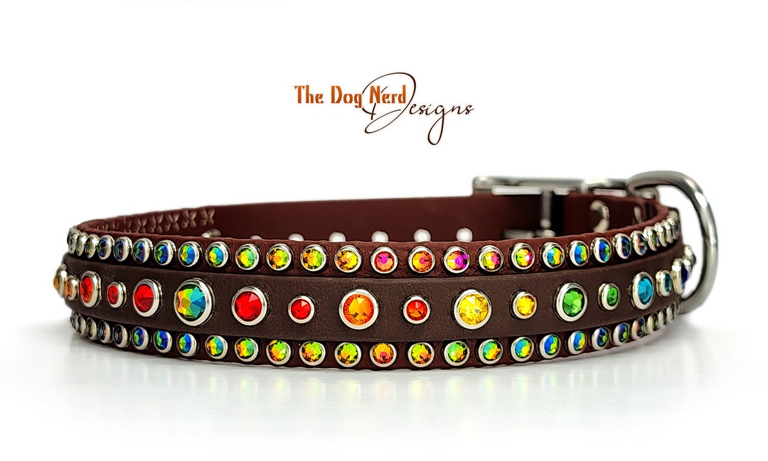 14-17 Rainbow Mini Gradient on Brown Beta Biothane With - Etsy