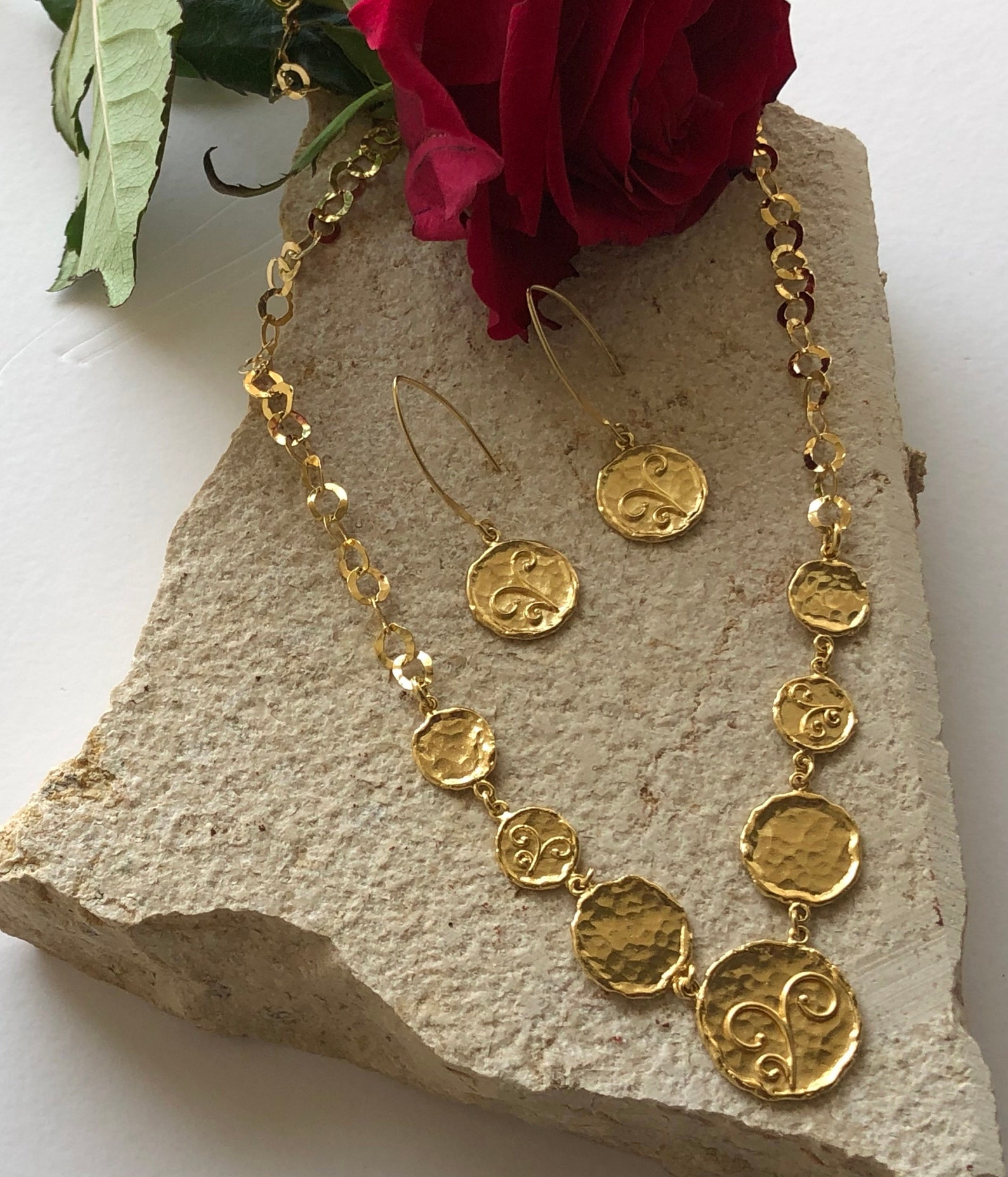 Coins Necklaces Gold Coin Necklace Gold Disc Necklace Gold - Etsy
