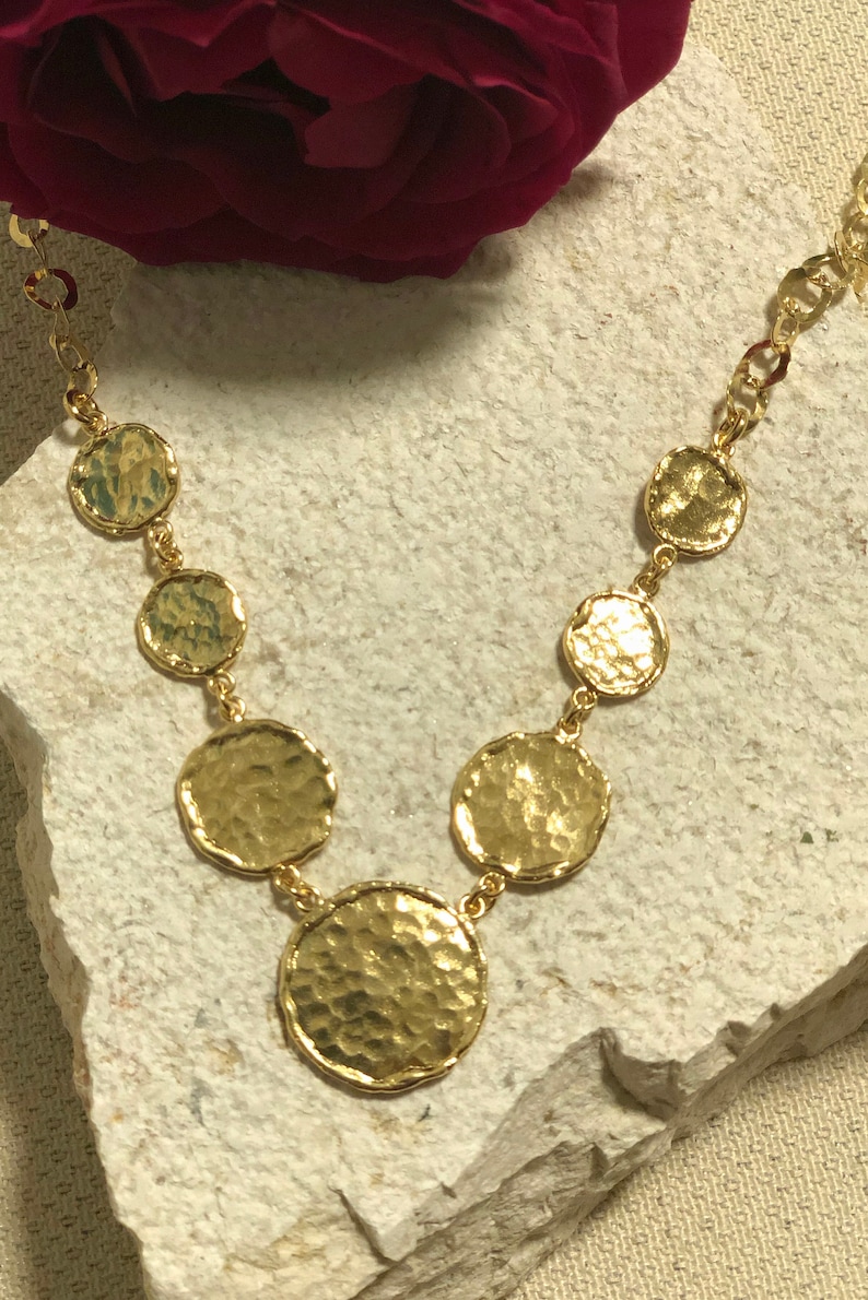 Coins Necklaces Gold Coin Necklace Gold Disc Necklace Gold - Etsy