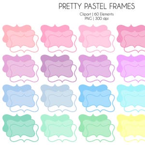 Pastel Digital Clipart Frames-text Boxes-baby-borders-invitations ...