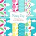 Rainy Day-Digital Scrapbook Papers-Commercial | Etsy