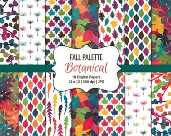 Autumn Leaves-digital Scrapbook Papers-commercial Use-fall | Etsy