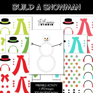 Digital Printable Activity-build a Snowman-diy Snowman-snow Clipart ...