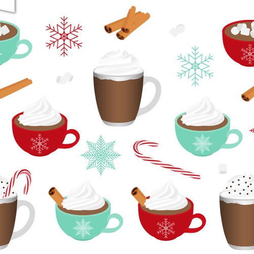 Digital Clipart-christmas Cocoa-hot Chocolate-holiday | Etsy