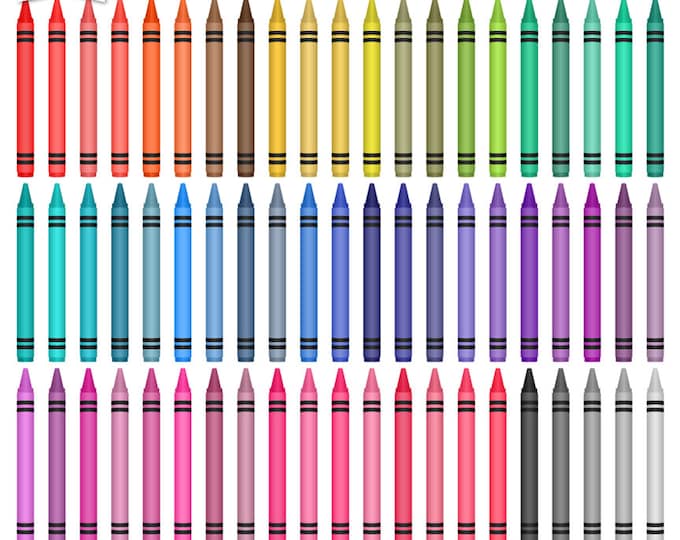 Colors Clipart, Crayons Clipart, English and Spanish, Crayons and Kids ...