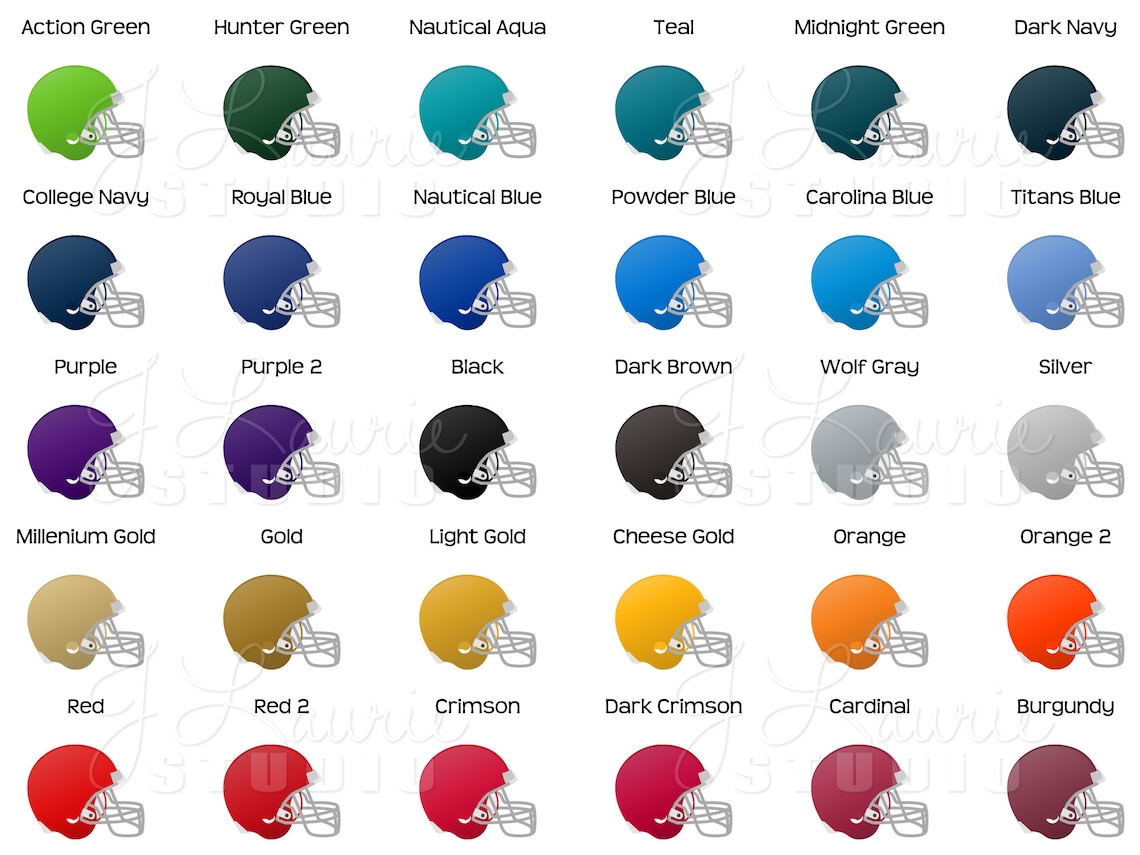 Football Team-digital Clipart-commercial Use-field-jersey-helmet-team ...