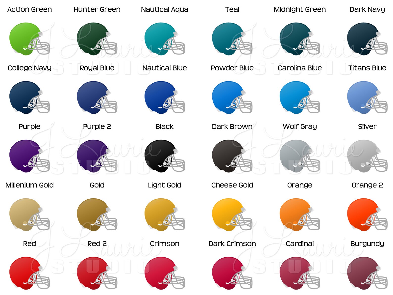 Football Team-digital Clipart-commercial Use-field-jersey-helmet-team ...