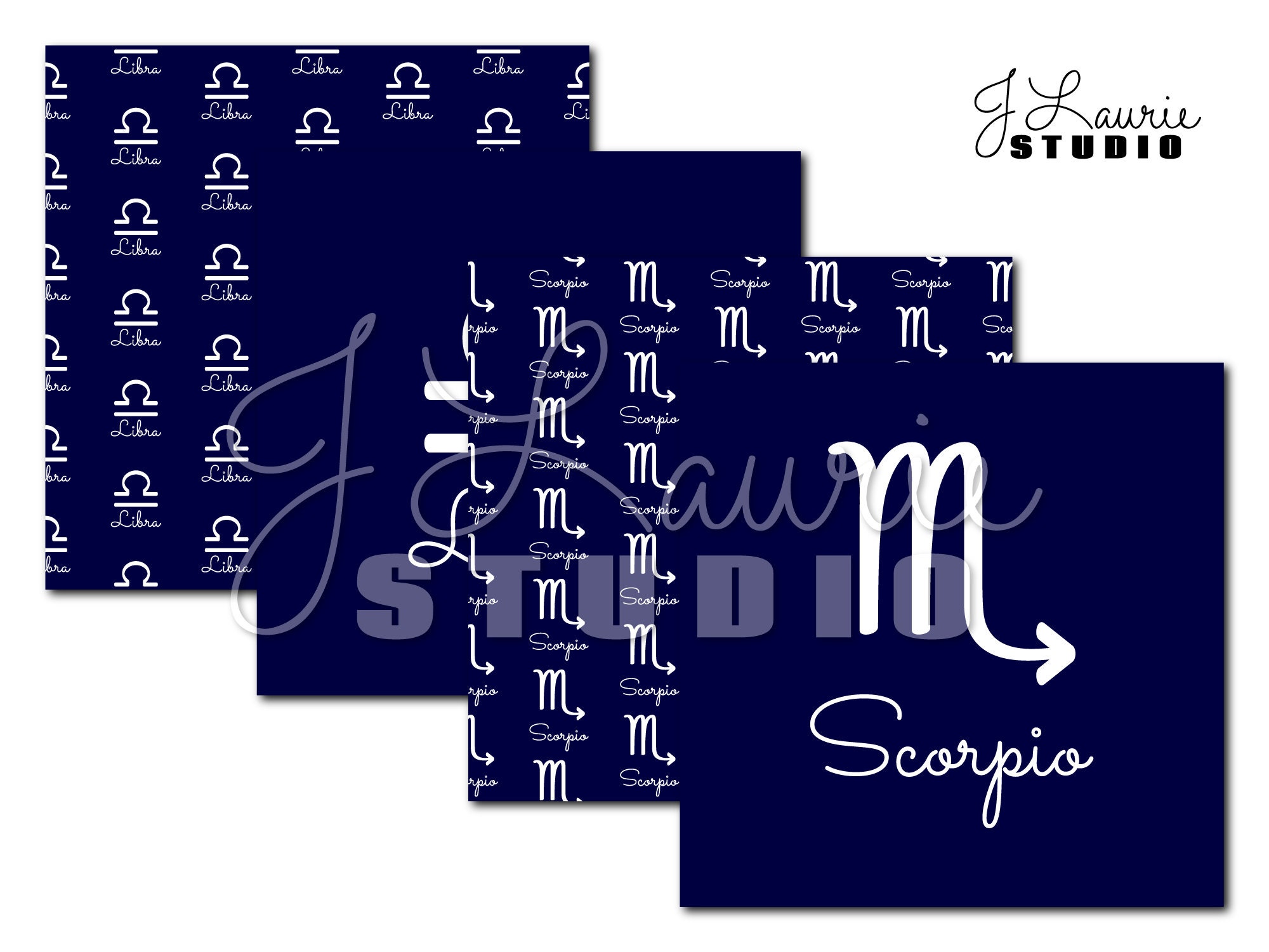 Zodiac Signs-digital Scrapbook Papers-commercial - Etsy