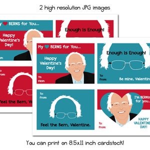 Digital Clipart-bernie Sanders Valentines-printable Valentine Cards ...